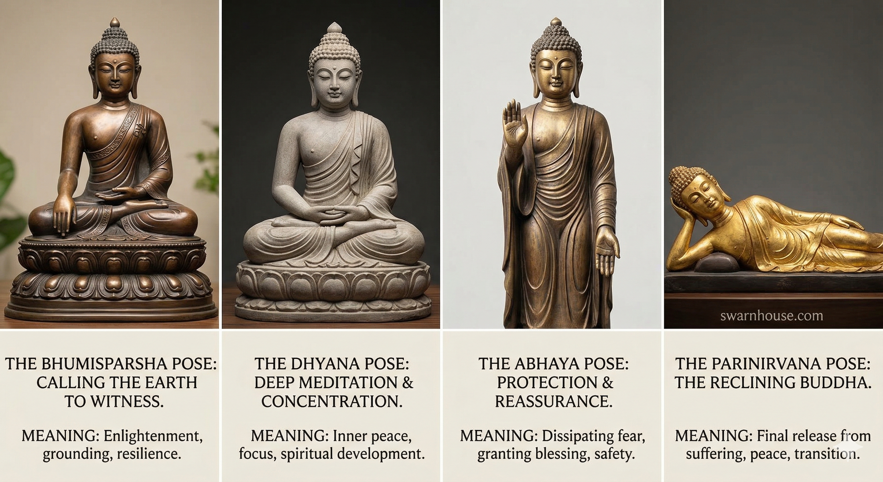 The Meaning Behind Different Buddha Poses – SwarnHouse Decors