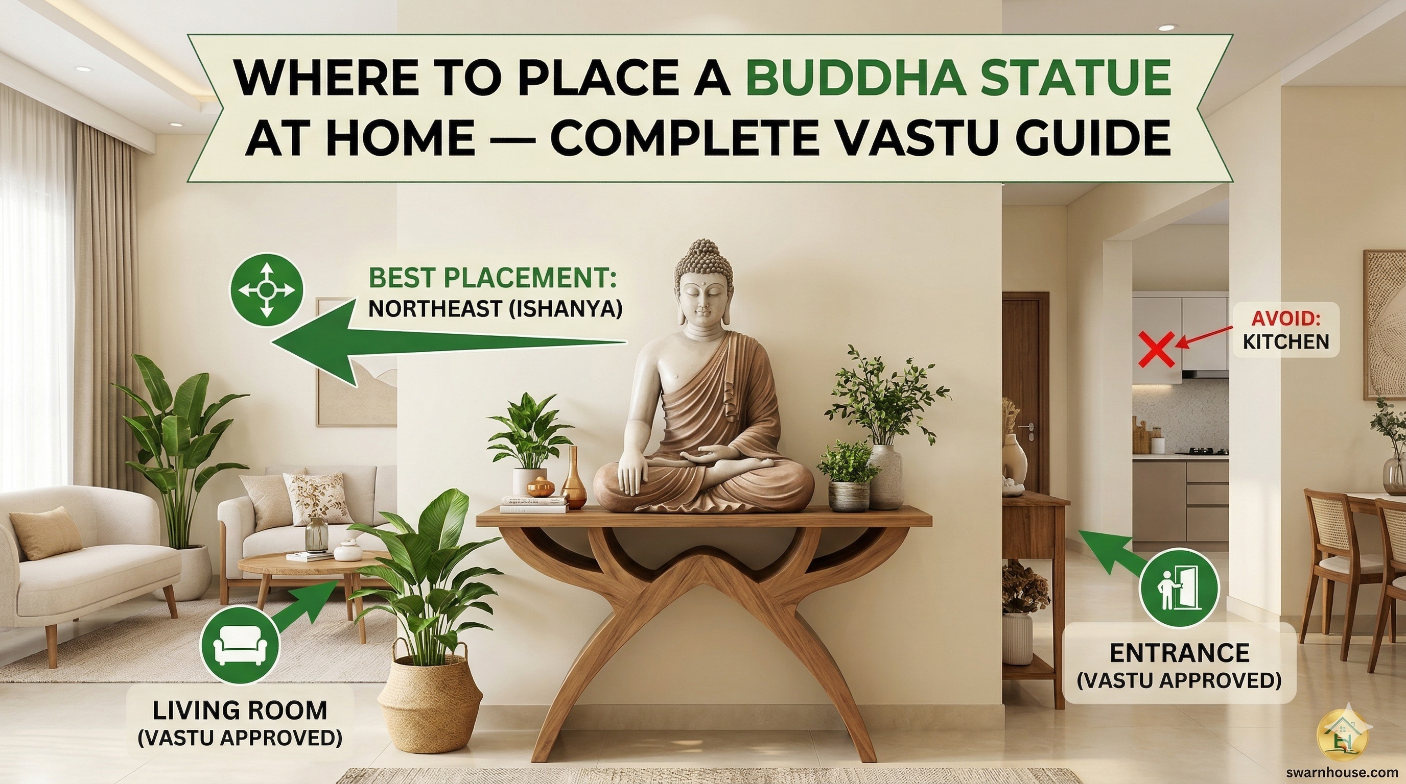 Where to Place Buddha Statue at Home — Vastu Guide | SwarnHouse ...